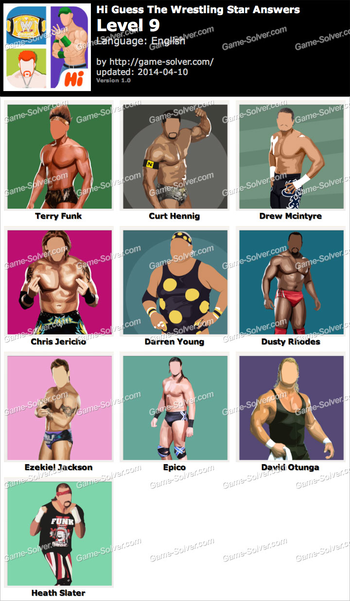 Hi Guess The Wrestling Star Level 9 • Game Solver
