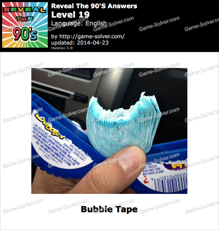 Reveal the 90s Level 19 • Game Solver