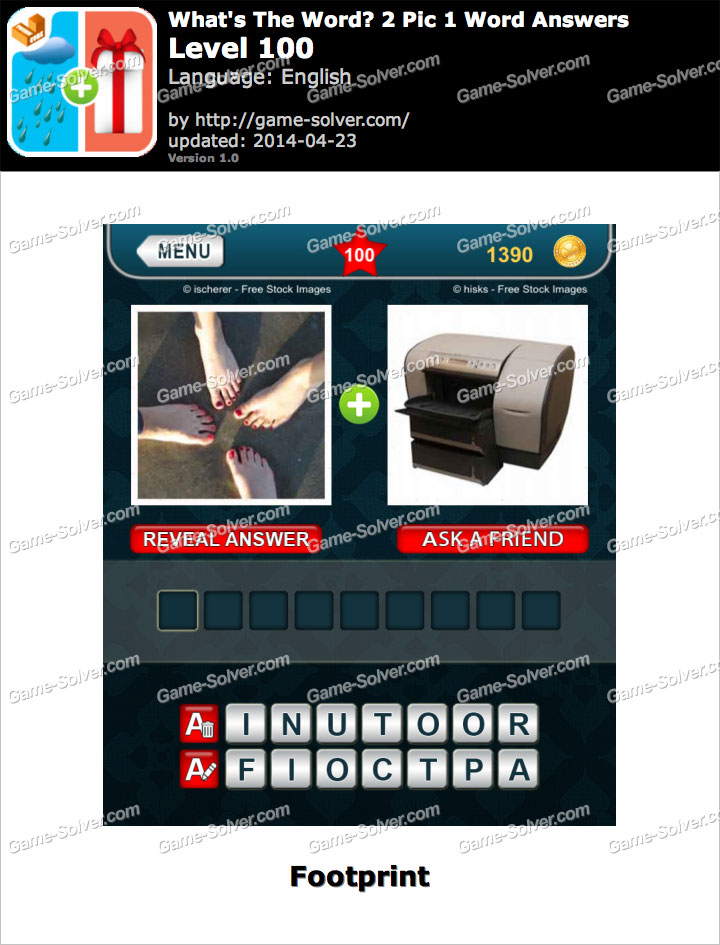 What's The Word 2 Pic 1 Word Level 100 • Game Solver