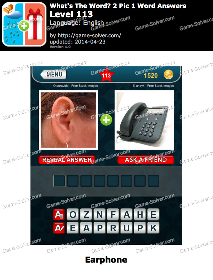 What's The Word 2 Pic 1 Word Level 113 • Game Solver