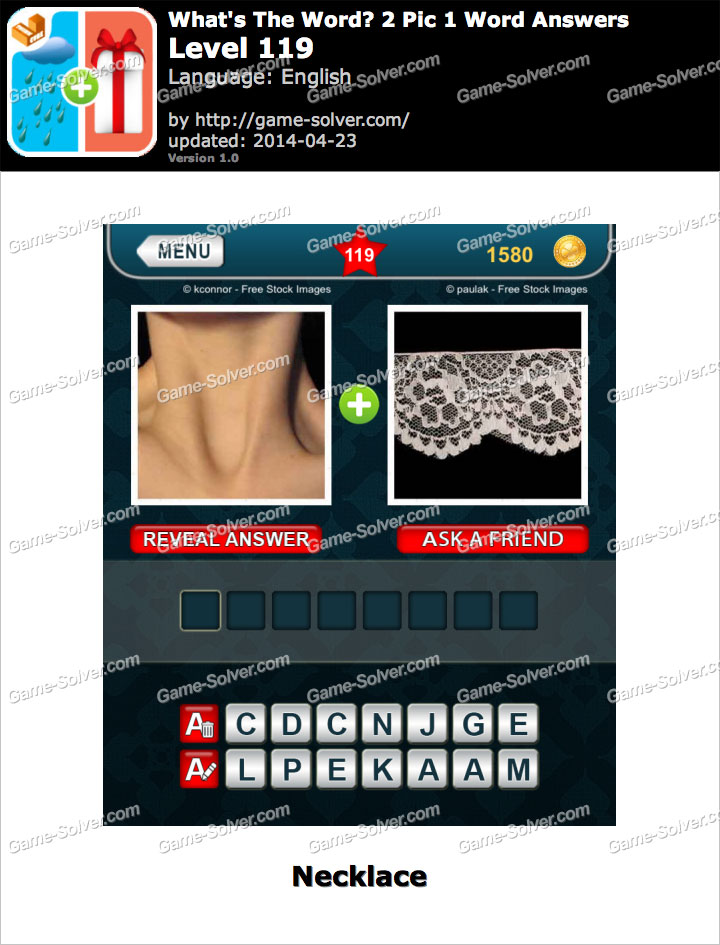 What's The Word 2 Pic 1 Word Level 119 • Game Solver