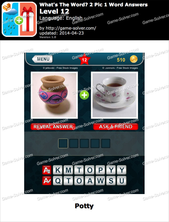 What's The Word 2 Pic 1 Word Level 12 • Game Solver