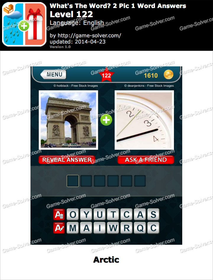 What's The Word 2 Pic 1 Word Level 122 • Game Solver