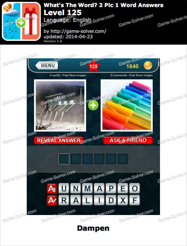 What's The Word 2 Pic 1 Word Level 125 • Game Solver