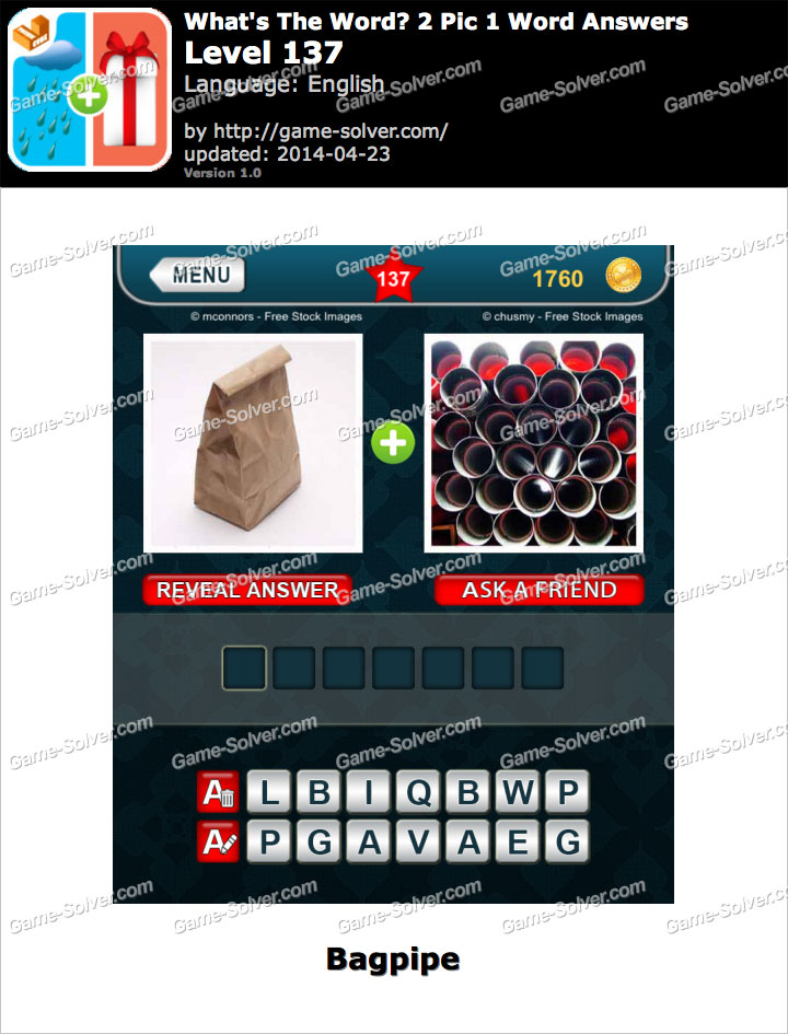 What's The Word 2 Pic 1 Word Level 137 • Game Solver