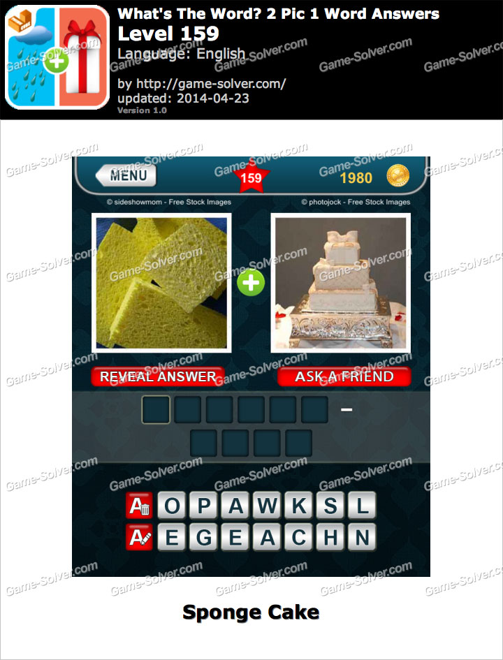 What's The Word 2 Pic 1 Word Level 159 • Game Solver