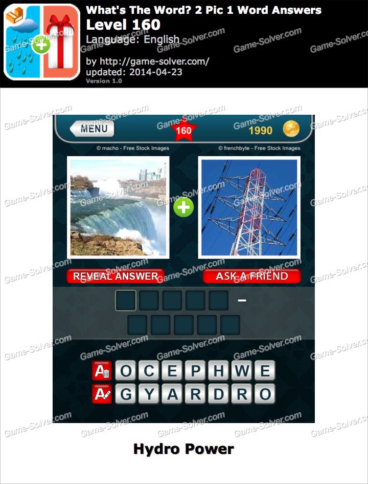 What's The Word 2 Pic 1 Word Level 160 • Game Solver