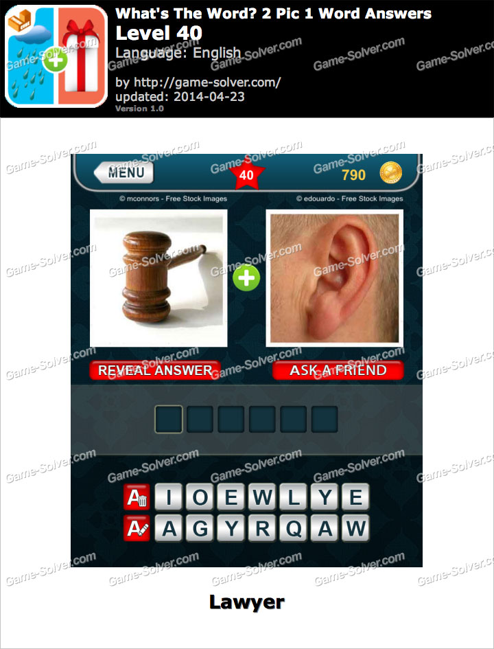What's The Word 2 Pic 1 Word Level 40 • Game Solver