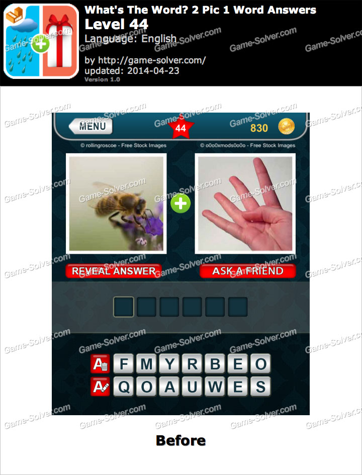 What's The Word 2 Pic 1 Word Level 44 • Game Solver