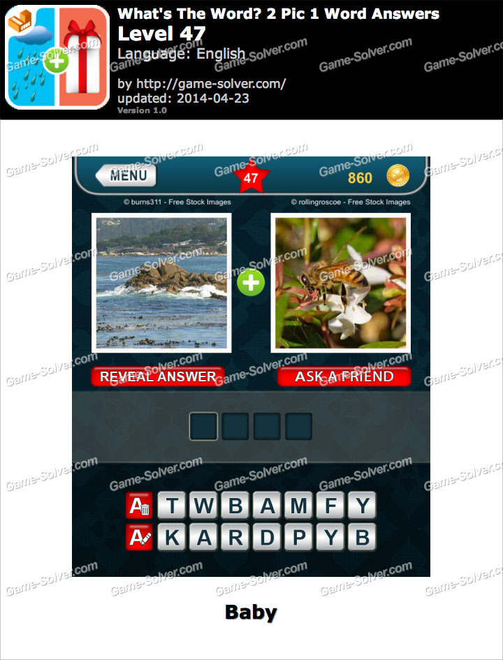What's The Word 2 Pic 1 Word Level 47 • Game Solver