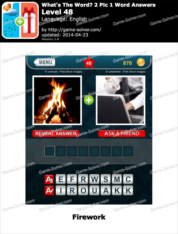 What's The Word 2 Pic 1 Word Level 48 • Game Solver