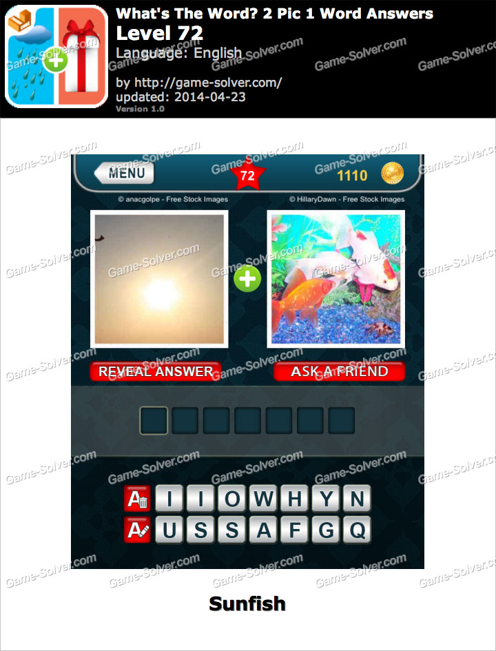What's The Word 2 Pic 1 Word Level 72 • Game Solver