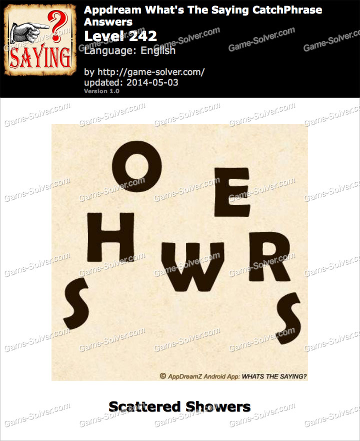 Appdreamz What's The Saying CatchPhrase Level 242 • Game Solver