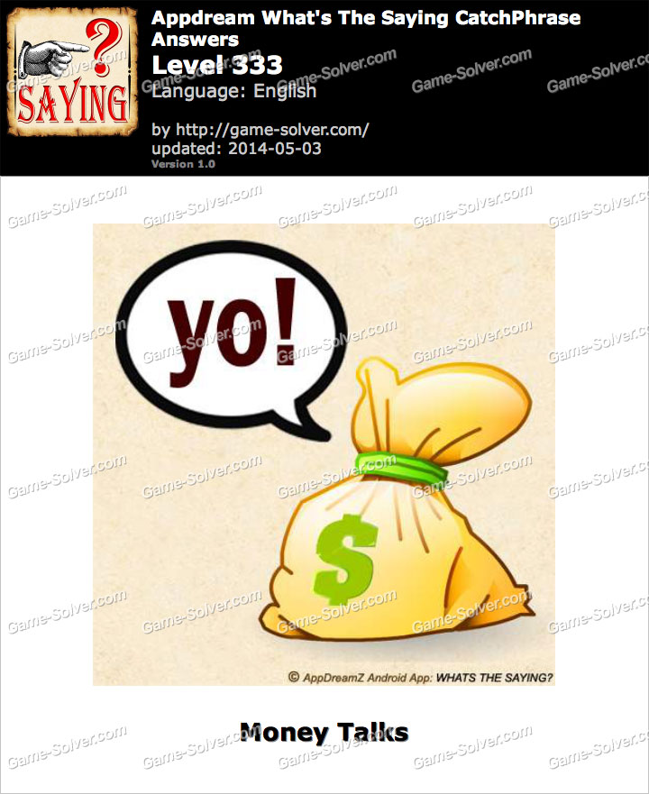 Appdreamz What's The Saying CatchPhrase Level 333 • Game Solver