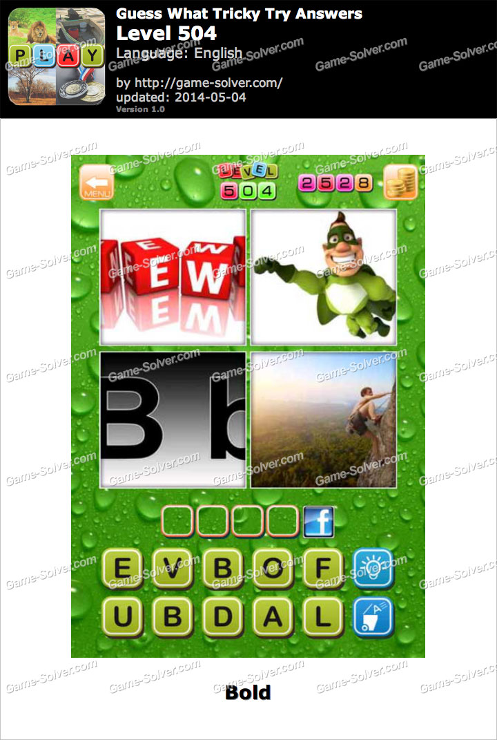 Guess What Tricky Try Level 504 • Game Solver