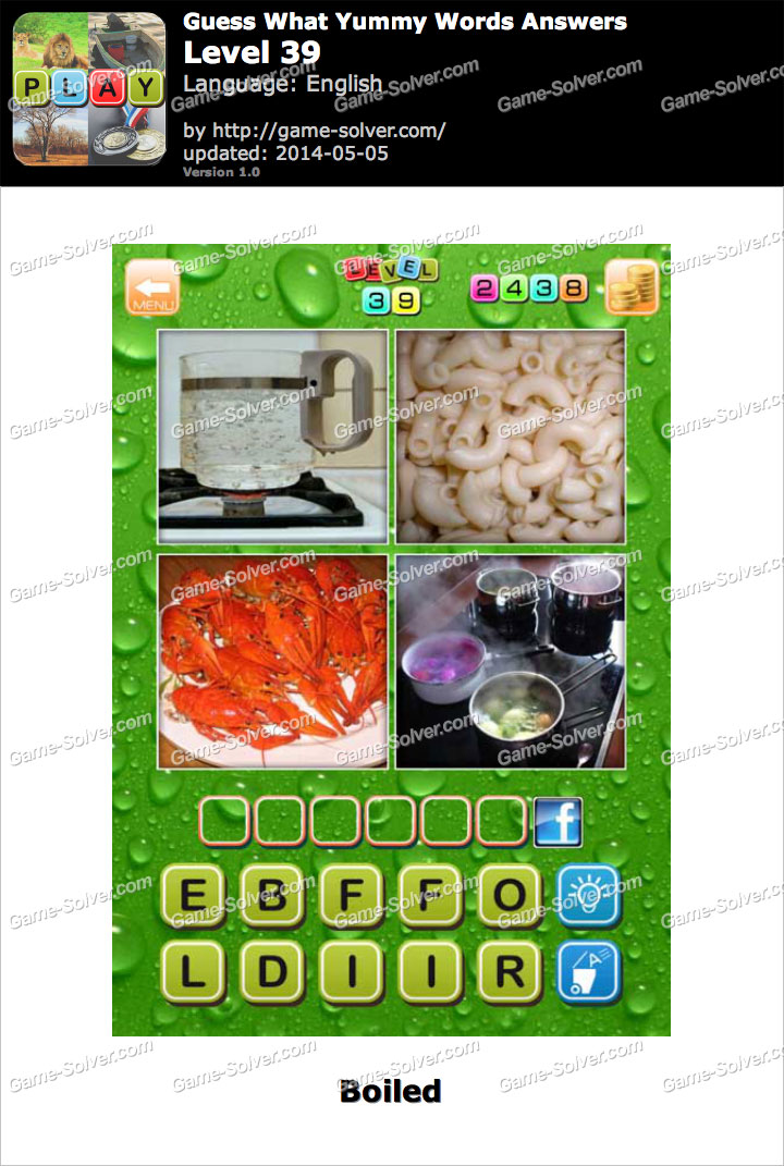 Guess What Yummy Words Level 39 • Game Solver