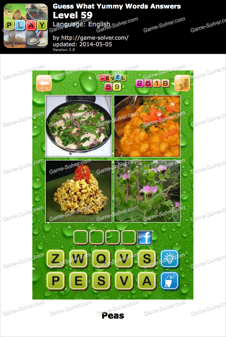 Guess What Yummy Words Level 59 • Game Solver