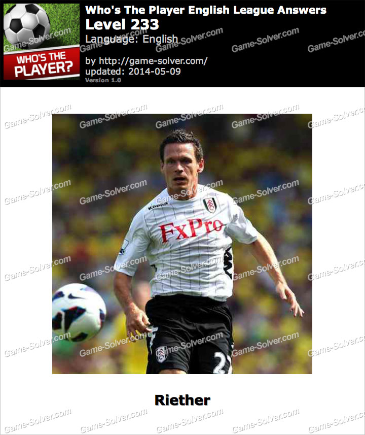 Who's The Player English League Level 233 • Game Solver