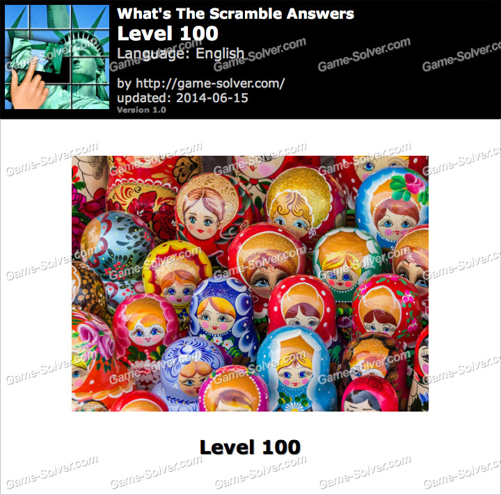 What's The Scramble Level 100 • Game Solver