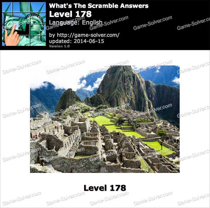 What's The Scramble Level 178 • Game Solver