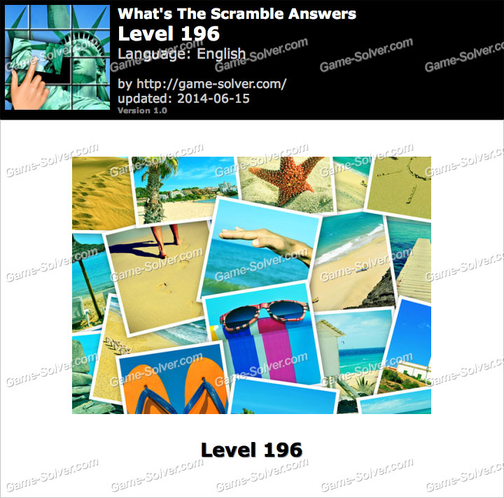 What's The Scramble Level 196 • Game Solver