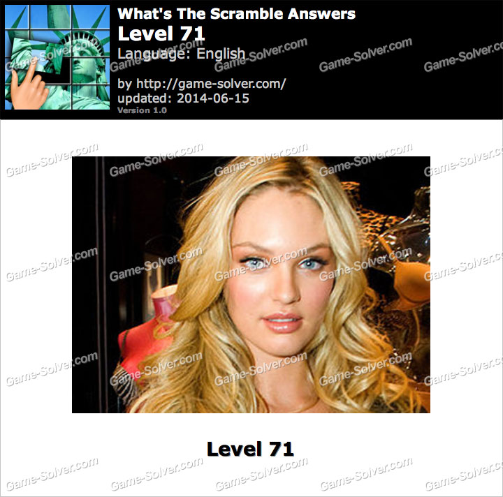 What's The Scramble Level 71 • Game Solver