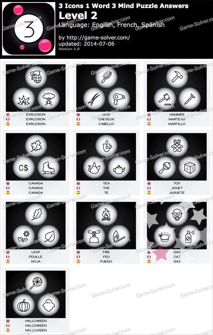 3 Icons 1 Word Level 2 • Game Solver
