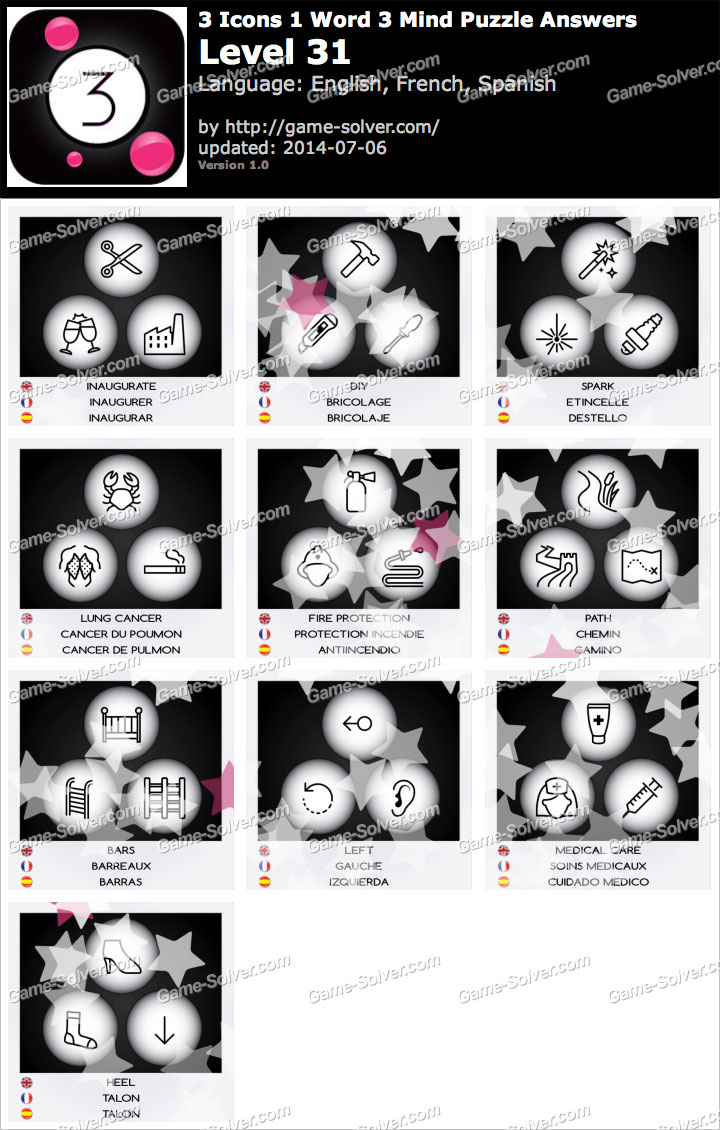 3 Icons 1 Word Level 31 • Game Solver