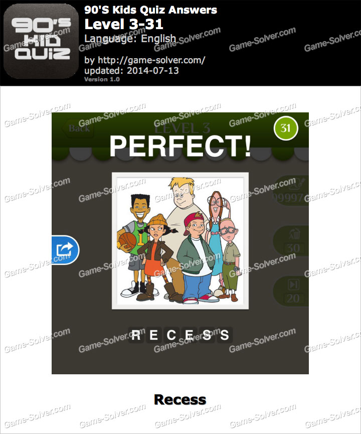90s Kids Quiz Level 3 31 Game Solver
