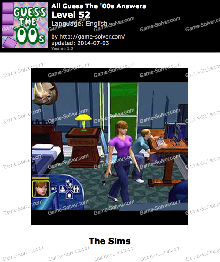 All Guess The 00s Level 52 Game Solver