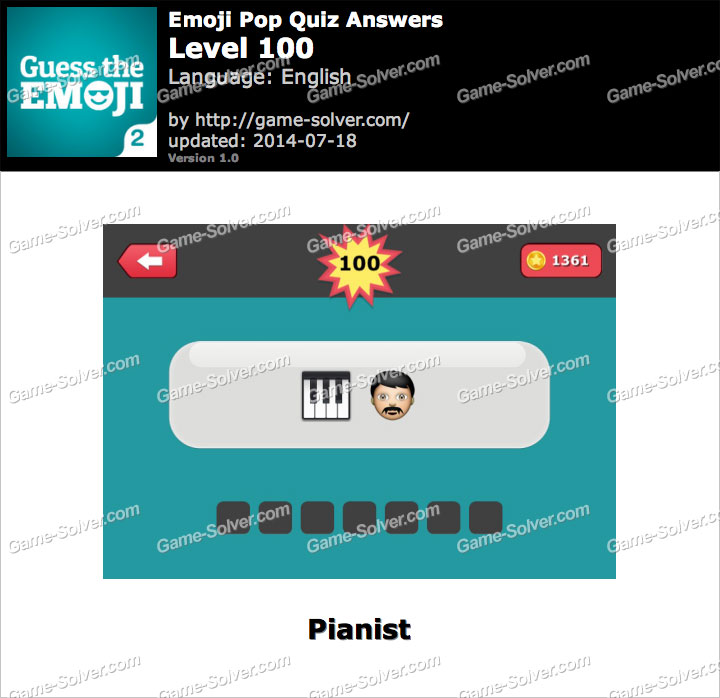 Emoji Pop Quiz Level 100 Game Solver