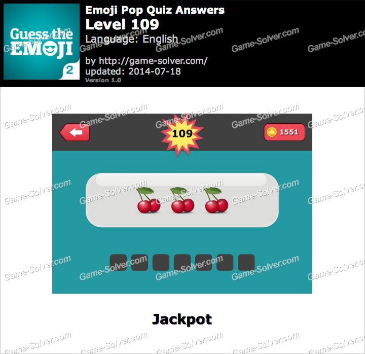 Emoji Pop Quiz Level 109 • Game Solver