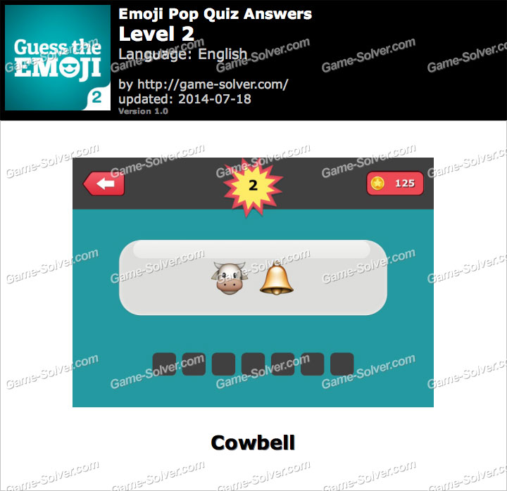 Emoji Pop Quiz Level 2 Game Solver