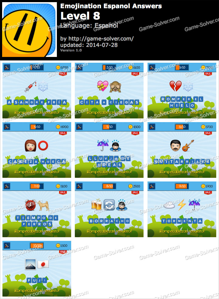 EmojiNation Espanol Nivel 8 • Game Solver