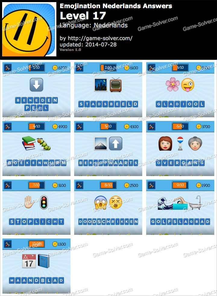 EmojiNation Nederlands Niveau 17 • Game Solver