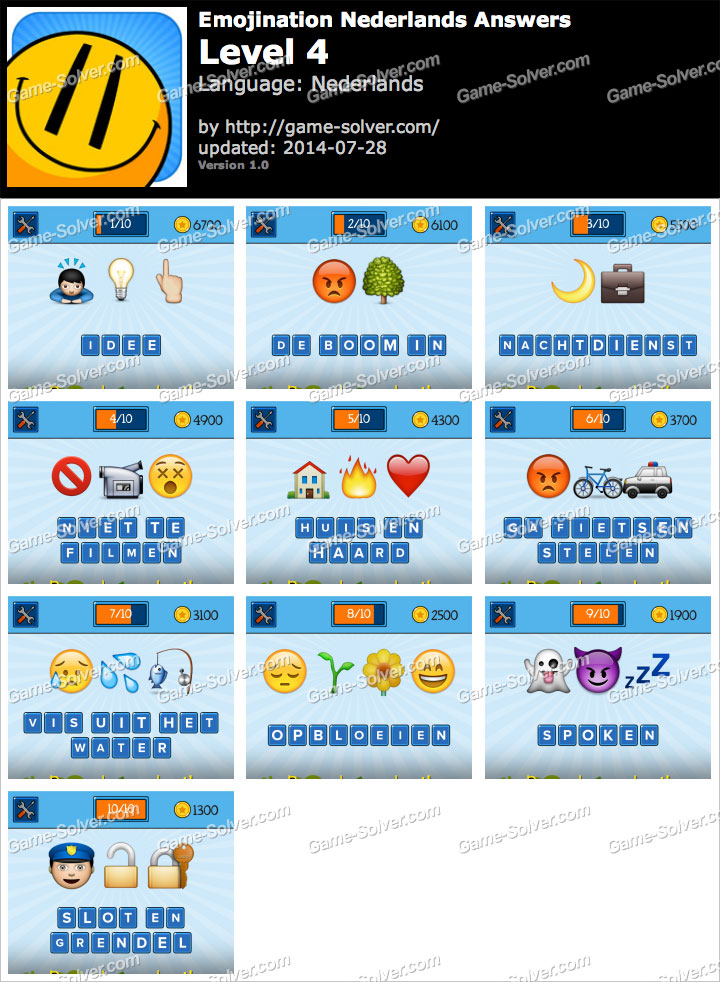 EmojiNation Nederlands Niveau 4 • Game Solver