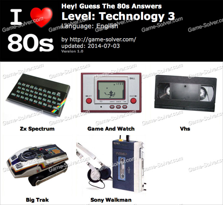 Hey Guess The 80s Technology 3 Answers • Game Solver