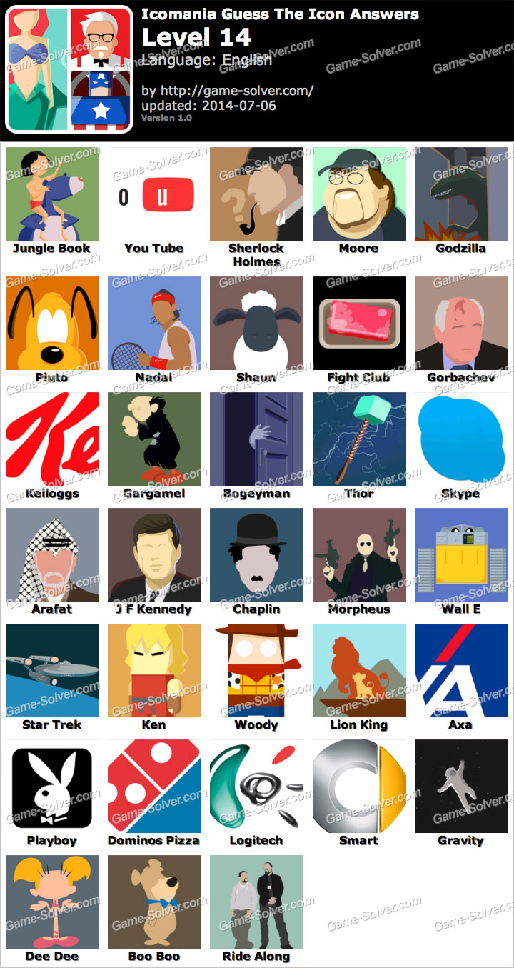 Icomania Guess the Icon Level 14 • Game Solver