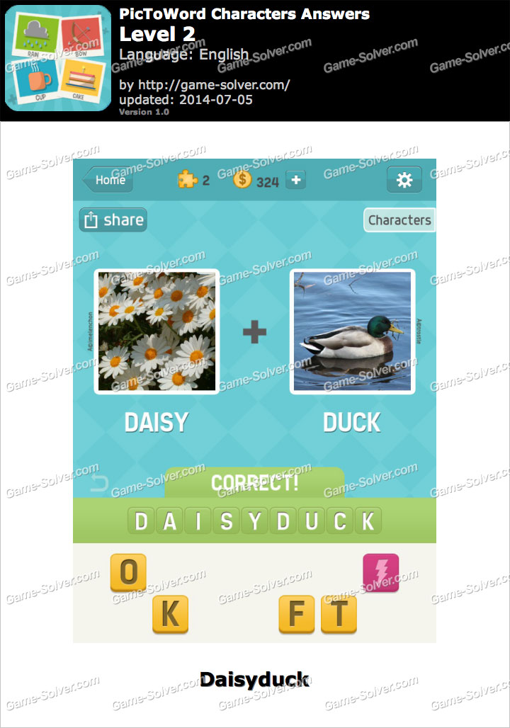 PicToWord Characters Level 2 • Game Solver