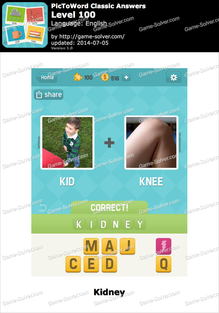 PicToWord Classic Level 100 • Game Solver