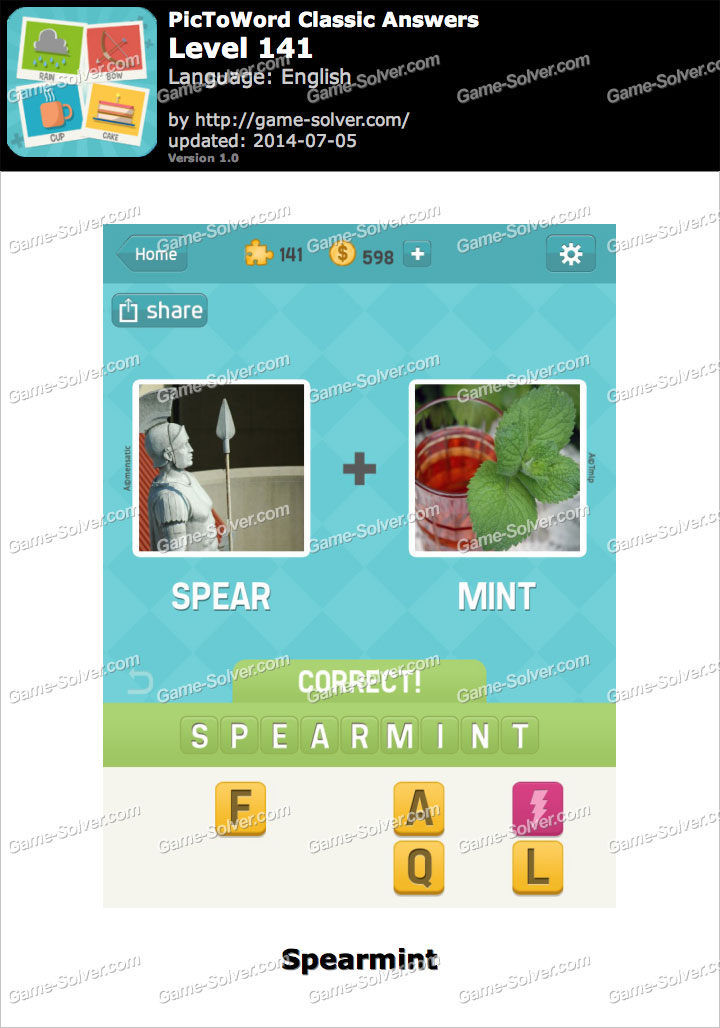 PicToWord Classic Level 141 • Game Solver
