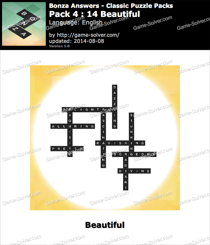 Bonza Answers Classic Puzzle Pack 4 14 Beautiful Game Solver Bonza Answers Classic Puzzle Pack 4 14 Beautiful Game Solver