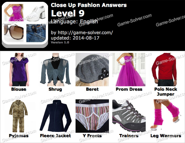 Close Up Fashion Level 9 • Game Solver