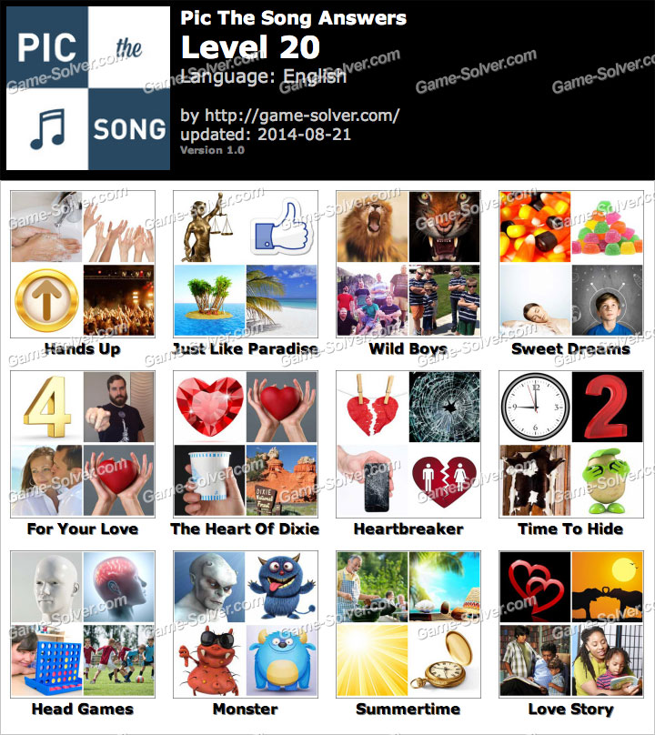 Pic the Song Level 20 • Game Solver