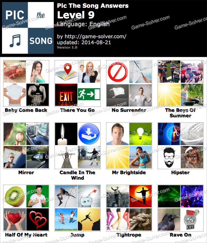 Pic the Song Level 9 • Game Solver