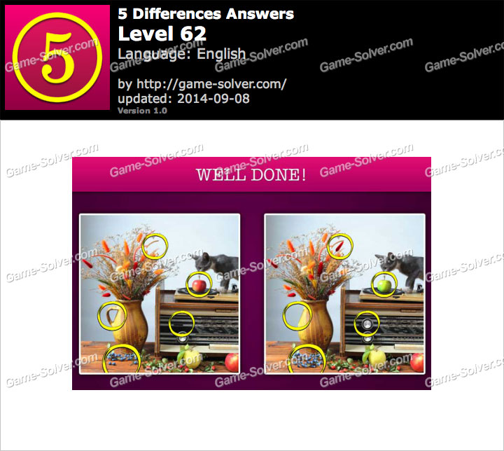 5 Differences Level 62 • Game Solver