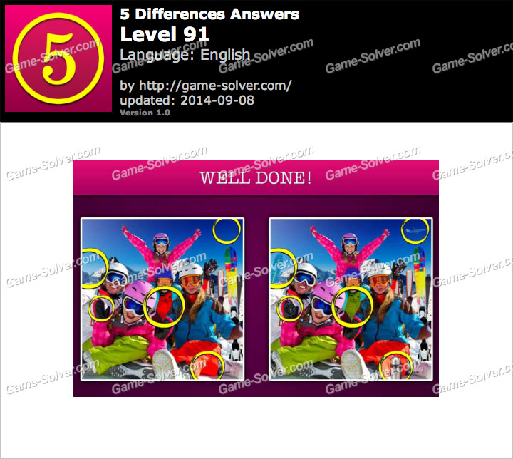5 Differences Level 91 • Game Solver
