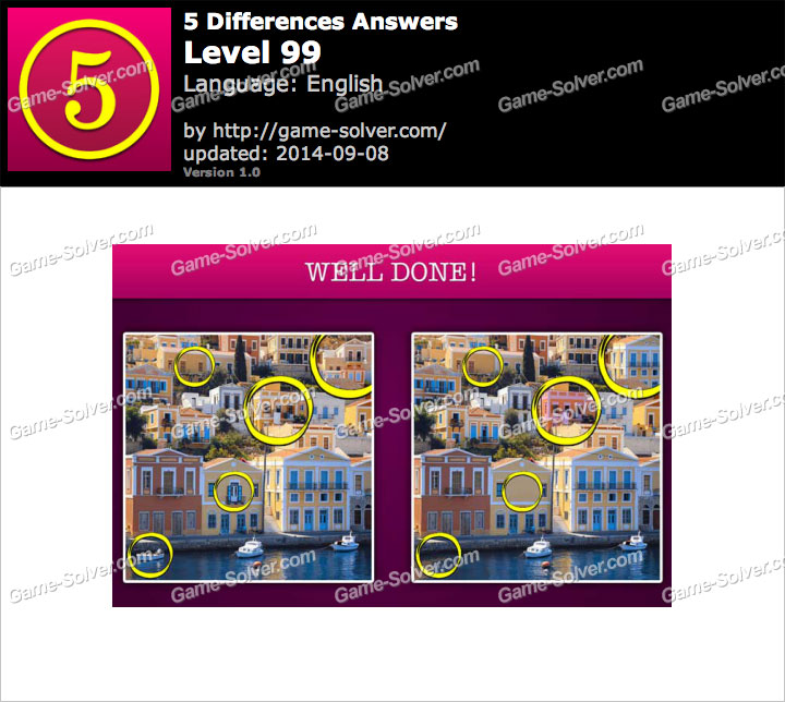 5 Differences Level 99 • Game Solver