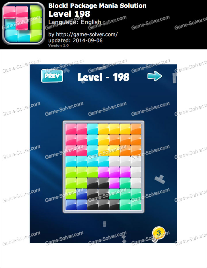 Block! Package Mania Level 198 • Game Solver