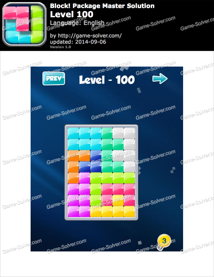 Block! Package Master Level 100 • Game Solver
